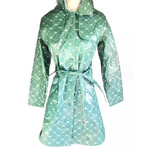 adidas | Jackets & Coats | Vintage Adidas Aqua Allover Trefoil Print ...